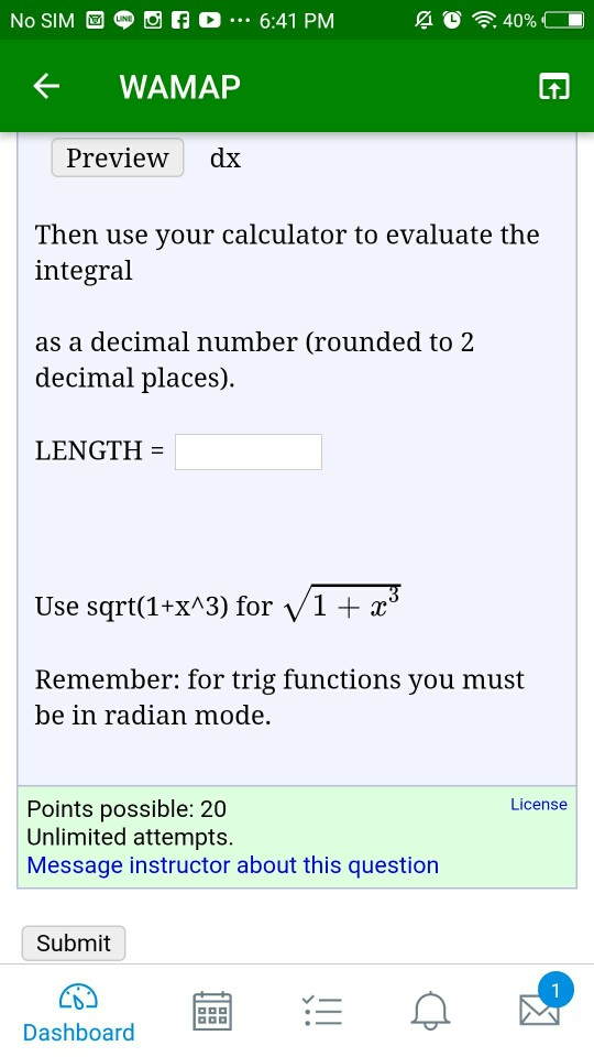 Solved INE No SIM 6:41 PM 40% WAMAP 5 Red f(x) 5 3 cos(x) | Chegg.com