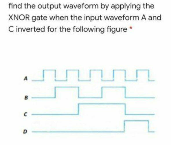 Solved find the output waveform by applying the XNOR gate | Chegg.com