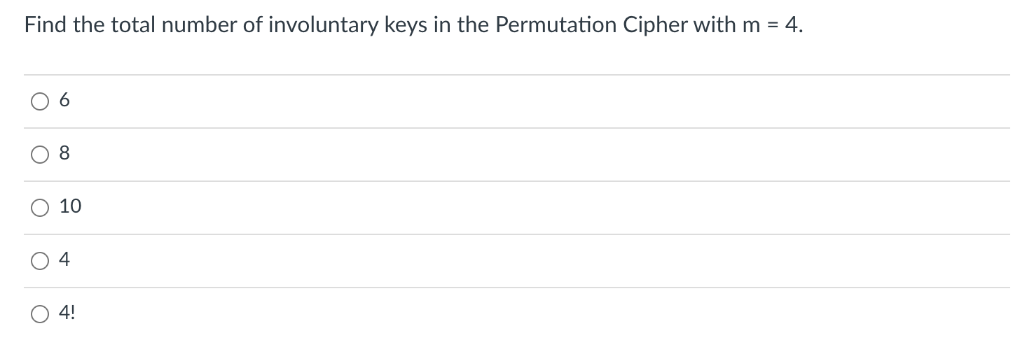 Solved Find the involutary key for the Affine Cipher from | Chegg.com