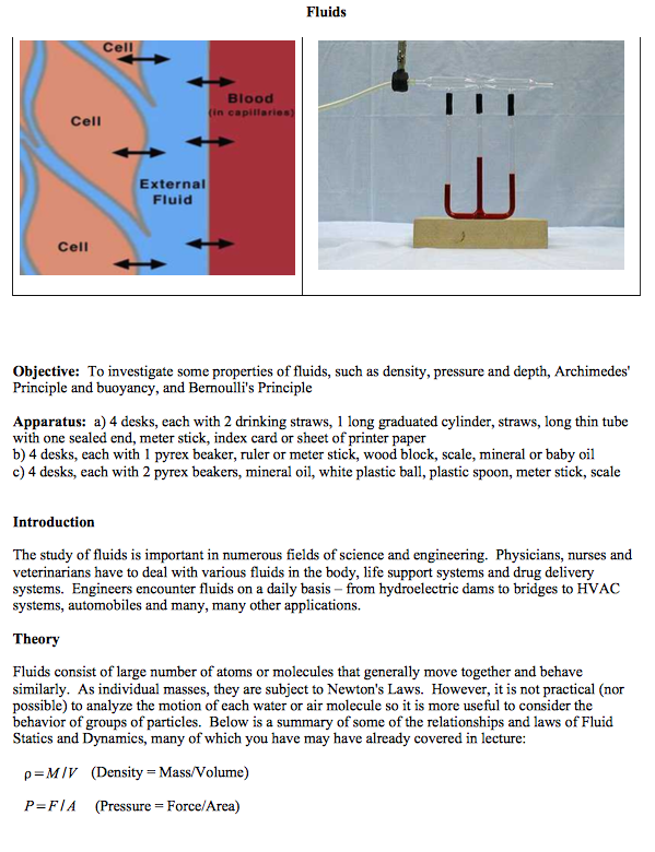 Solved This is the Fluids Lab for Physics. Although I | Chegg.com