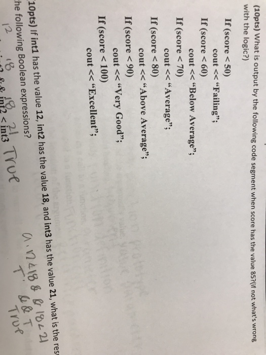 Solved (10pts) What is output by the following code segment | Chegg.com