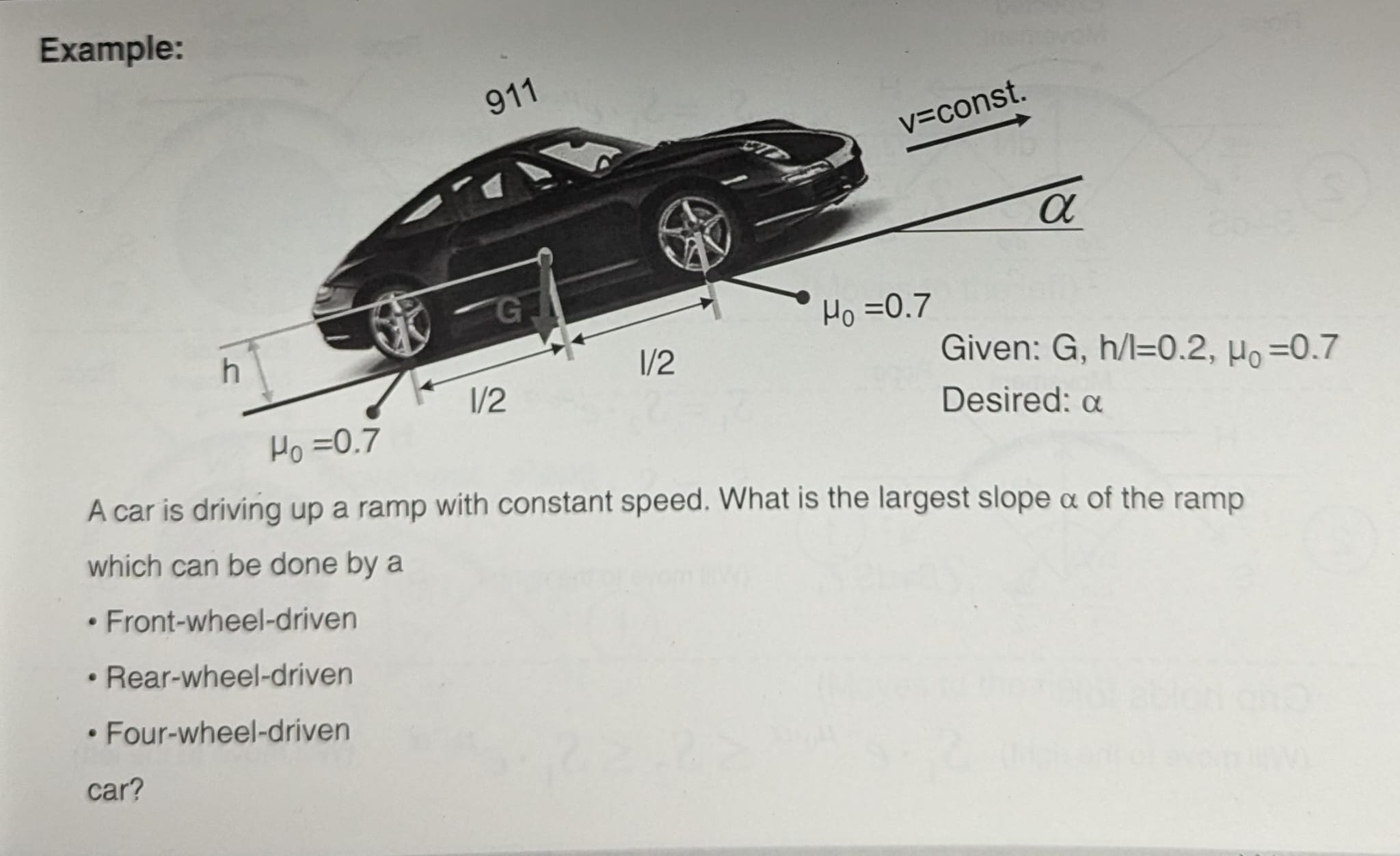 Example:A car is driving up a ramp with constant | Chegg.com
