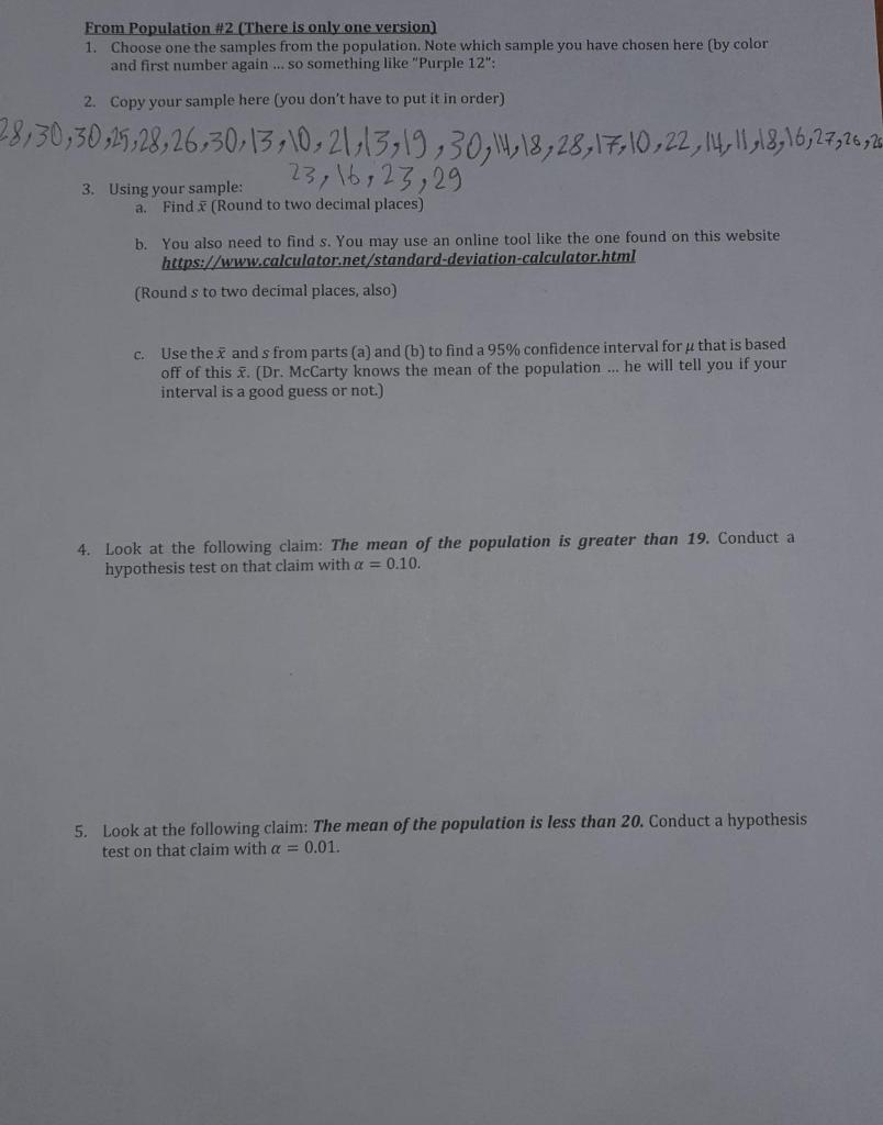 Solved This project uses two populations, with 20,000 data | Chegg.com