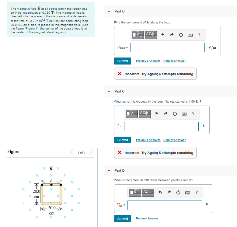 Solved Part B The magnetic field B at all points within the | Chegg.com