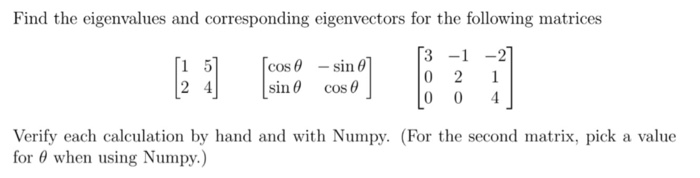 Solved Find The Eigenvalues And Corresponding Eigenvector
