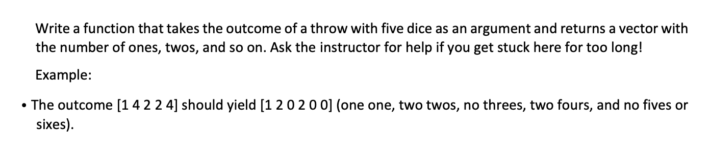 Solved Write a function that takes the outcome of a throw | Chegg.com