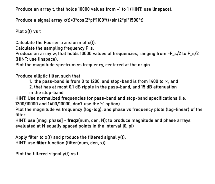 Solved Use MATLAB Produce an array t, ﻿that holds 10000 | Chegg.com