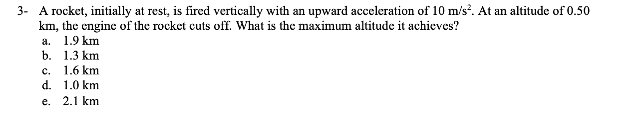 Solved 3- A rocket, initially at rest, is fired vertically | Chegg.com