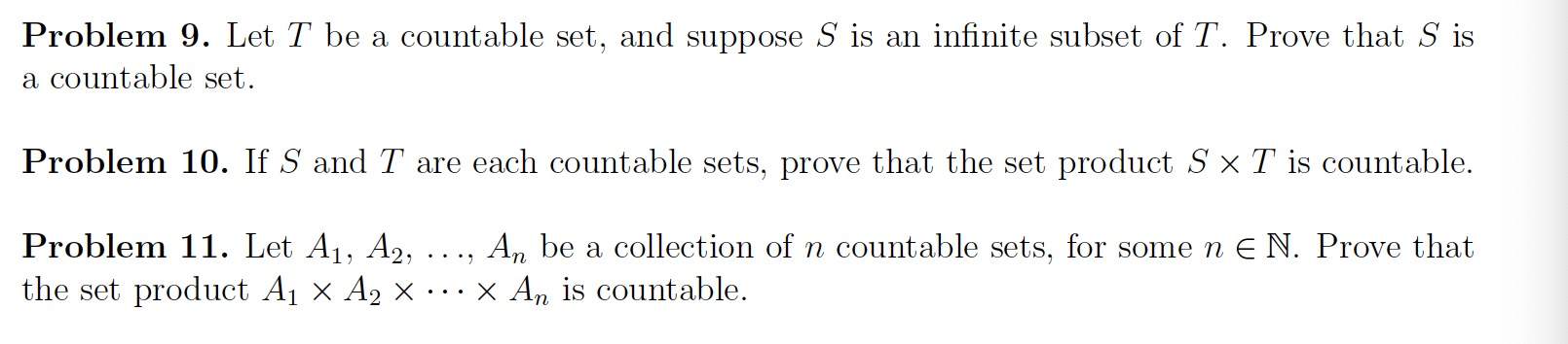 Solved Problem 9. Let T be a countable set, and suppose S is | Chegg.com