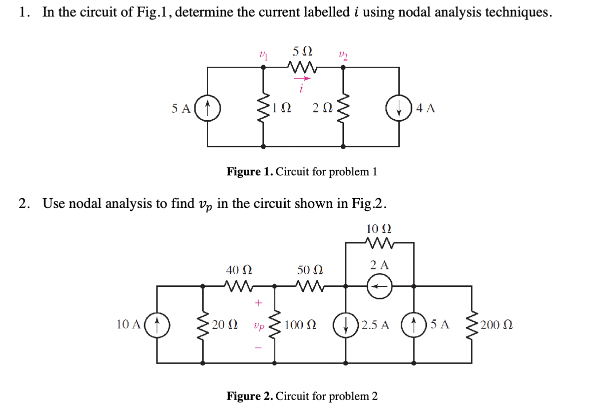 Solved In the circuit of Fig.1, ﻿determine the current | Chegg.com
