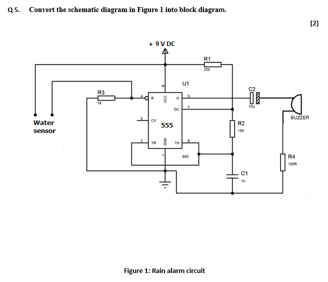 Solved Q 5. Convert the schematic diagram in Figure 1 into | Chegg.com