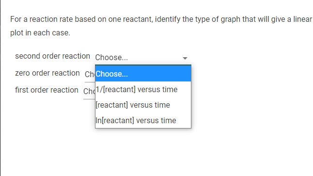 Solved For a reaction rate based on one reactant, identify | Chegg.com