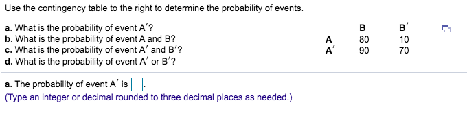 Solved Use the contingency table to the right to determine | Chegg.com