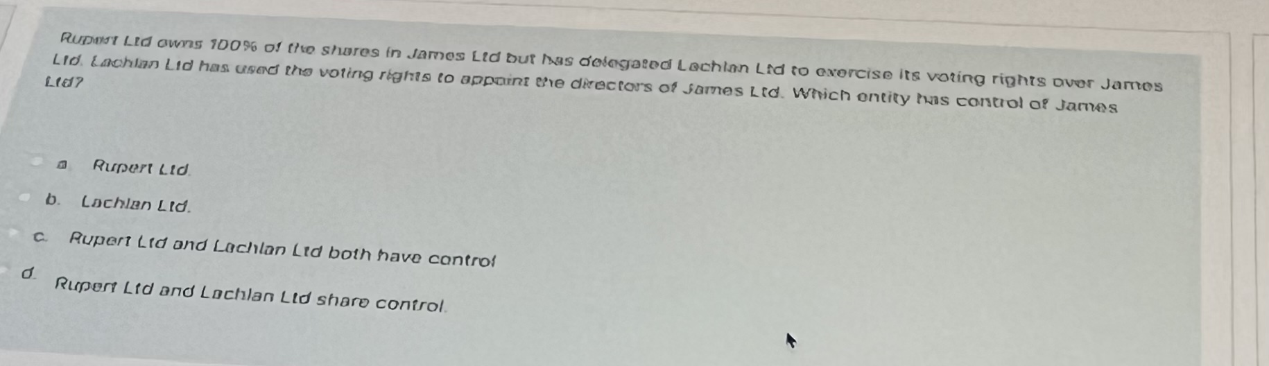 Solved L(घ) a Rupert leo b. Lochlan Lid. c. Ruperi Lia and | Chegg.com
