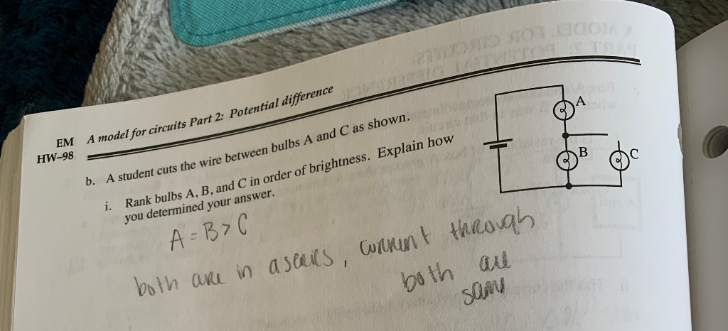 Solved A model for circuits Part 2: Potential difference | Chegg.com