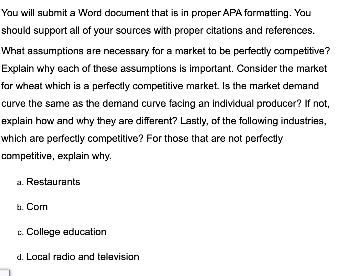 Solved You will submit a Word document that is in proper APA | Chegg.com