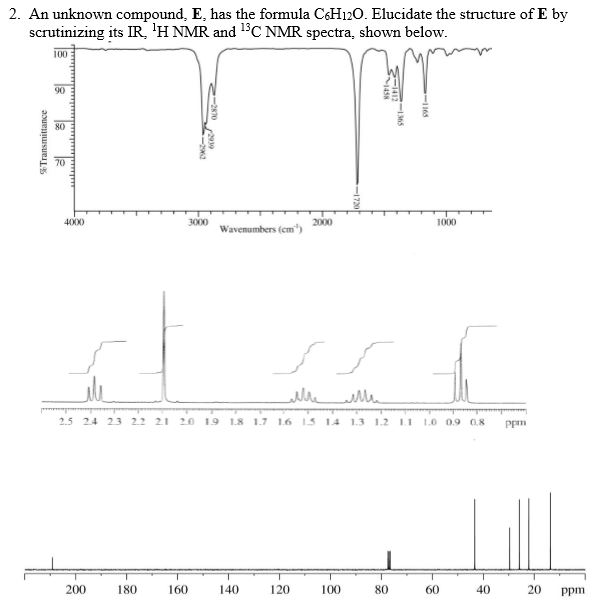Solved 2. An unknown compound, E, has the formula C6H120. | Chegg.com