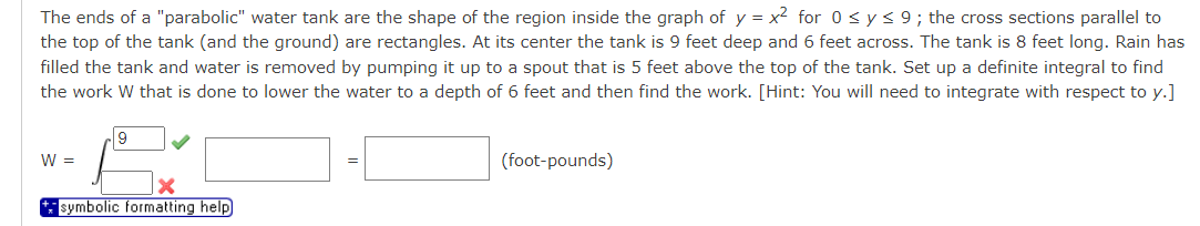 Solved The ends of a "parabolic" water tank are the shape of | Chegg.com