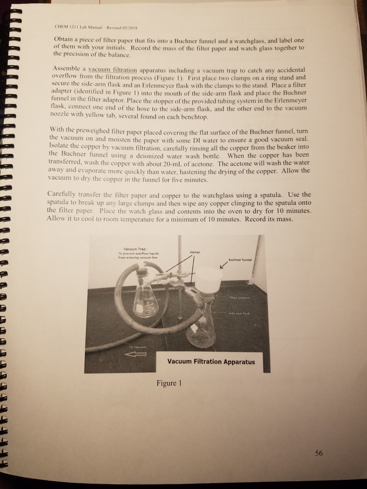 CHEM 1211 Lab Manual Revised 05/2018 The Copper Lab | Chegg.com