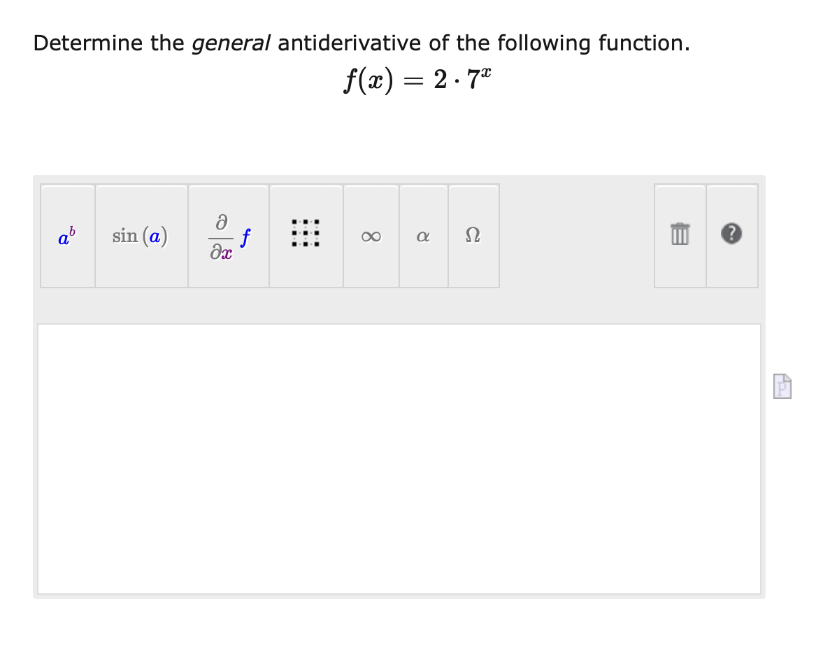 Solved Determine the general antiderivative of the following | Chegg.com