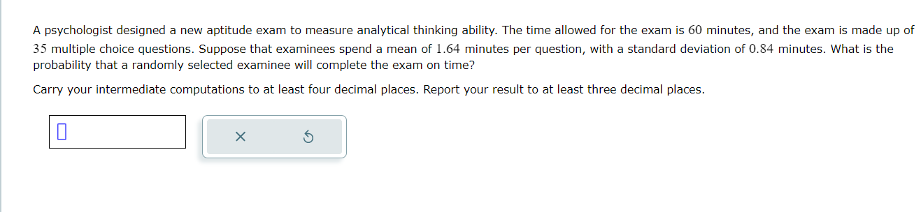 Solved A psychologist designed a new aptitude exam to | Chegg.com