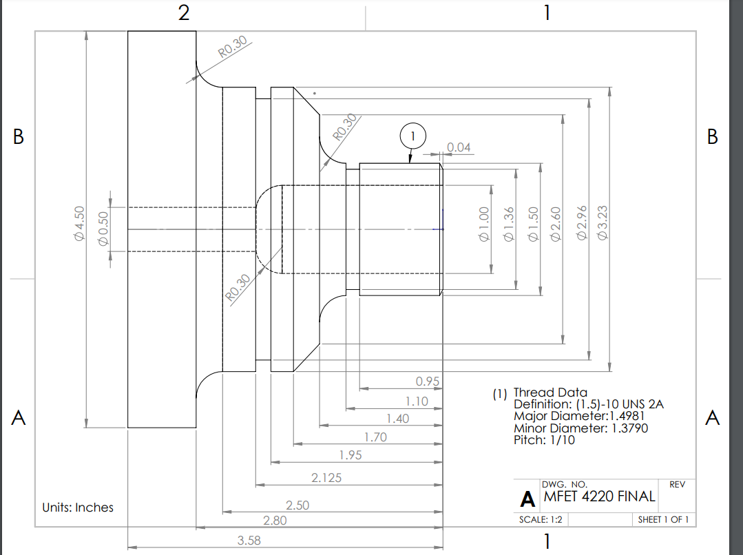 Write a turning CNC program for the attached piece | Chegg.com