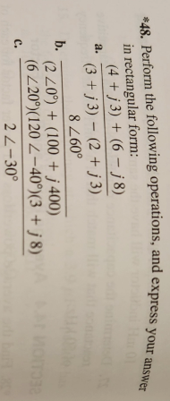 Solved *48. Perform the following operations, and express | Chegg.com