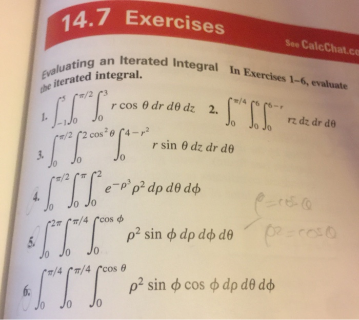 Solved 4.7 Exercises See CalcChat.co an Iterated Integral In | Chegg.com
