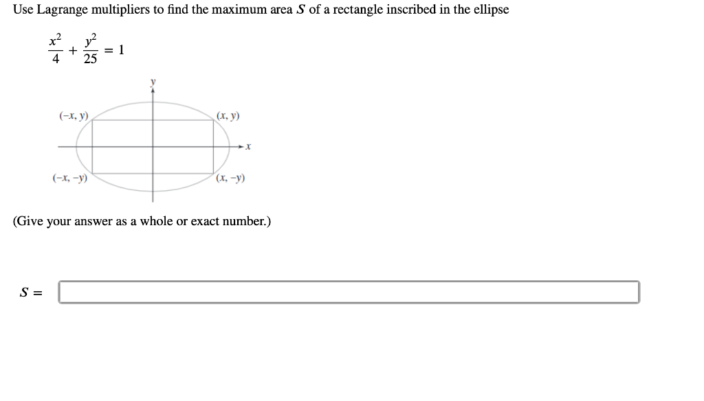Solved Use Lagrange Multipliers To Find The Maximum Area S Chegg solved-use-lagrange-multipliers-to-find-the-maximum-area-s-chegg