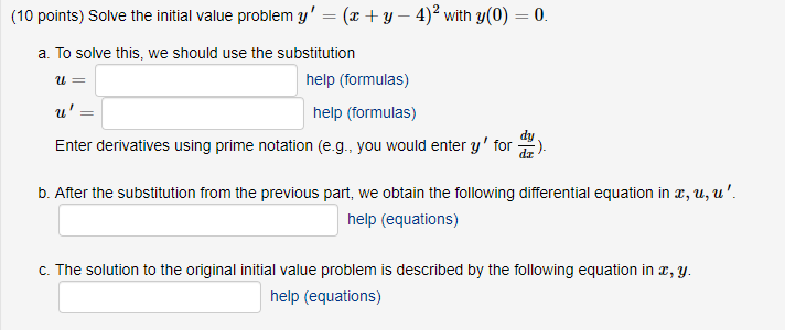 Solved 10 points) Solve the initial value problem | Chegg.com