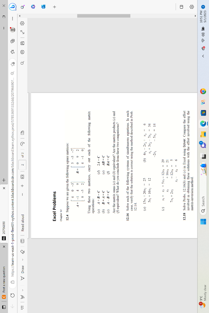 Solved Excel Problems chapter 12 12.4 Suppose we are given | Chegg.com