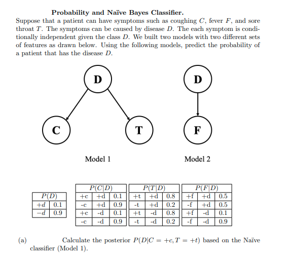Solved Probability and Naïve Bayes Classifier. Suppose that | Chegg.com