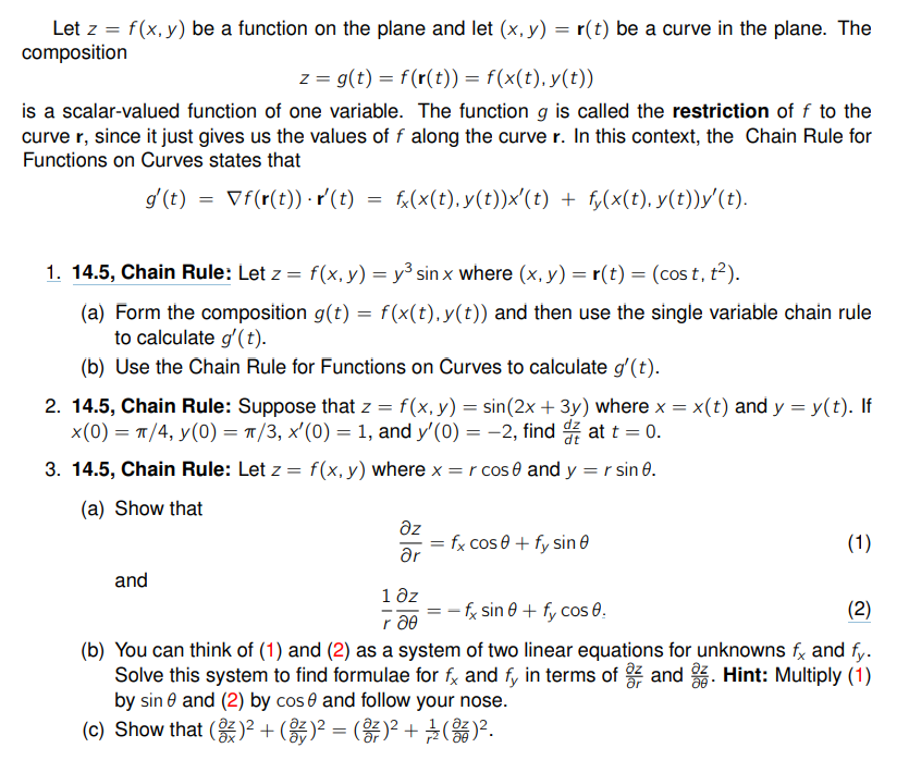 Solved Let z=f(x,y) be a function on the plane and let | Chegg.com