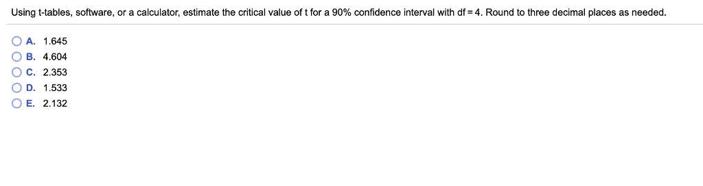 Solved Using t-tables, software, or a calculator, estimate | Chegg.com