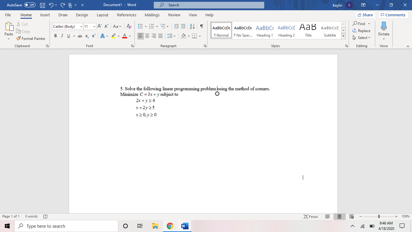 Solved AutoSave Off H S Document1 - Word Search Keylin Draw | Chegg.com