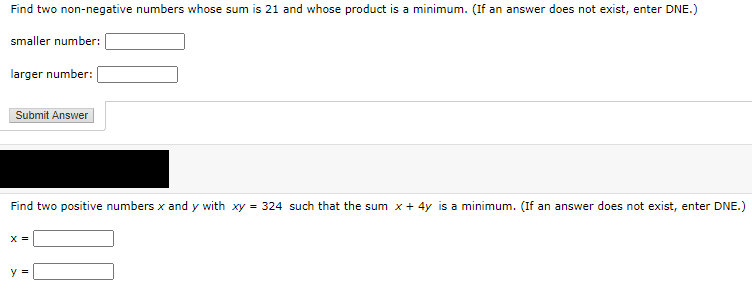 Solved Find two non-negative numbers whose sum is 21 and | Chegg.com