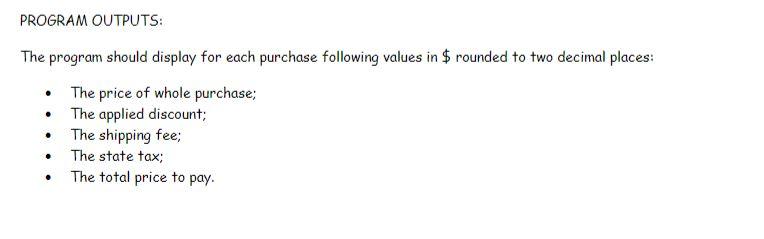 Solved Problem: On-line shopping with a discount Write a | Chegg.com
