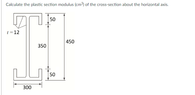 Solved Calculate the plastic section modulus (cm³) of the | Chegg.com