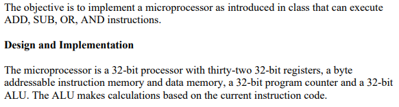 The objective is to implement a microprocessor as | Chegg.com