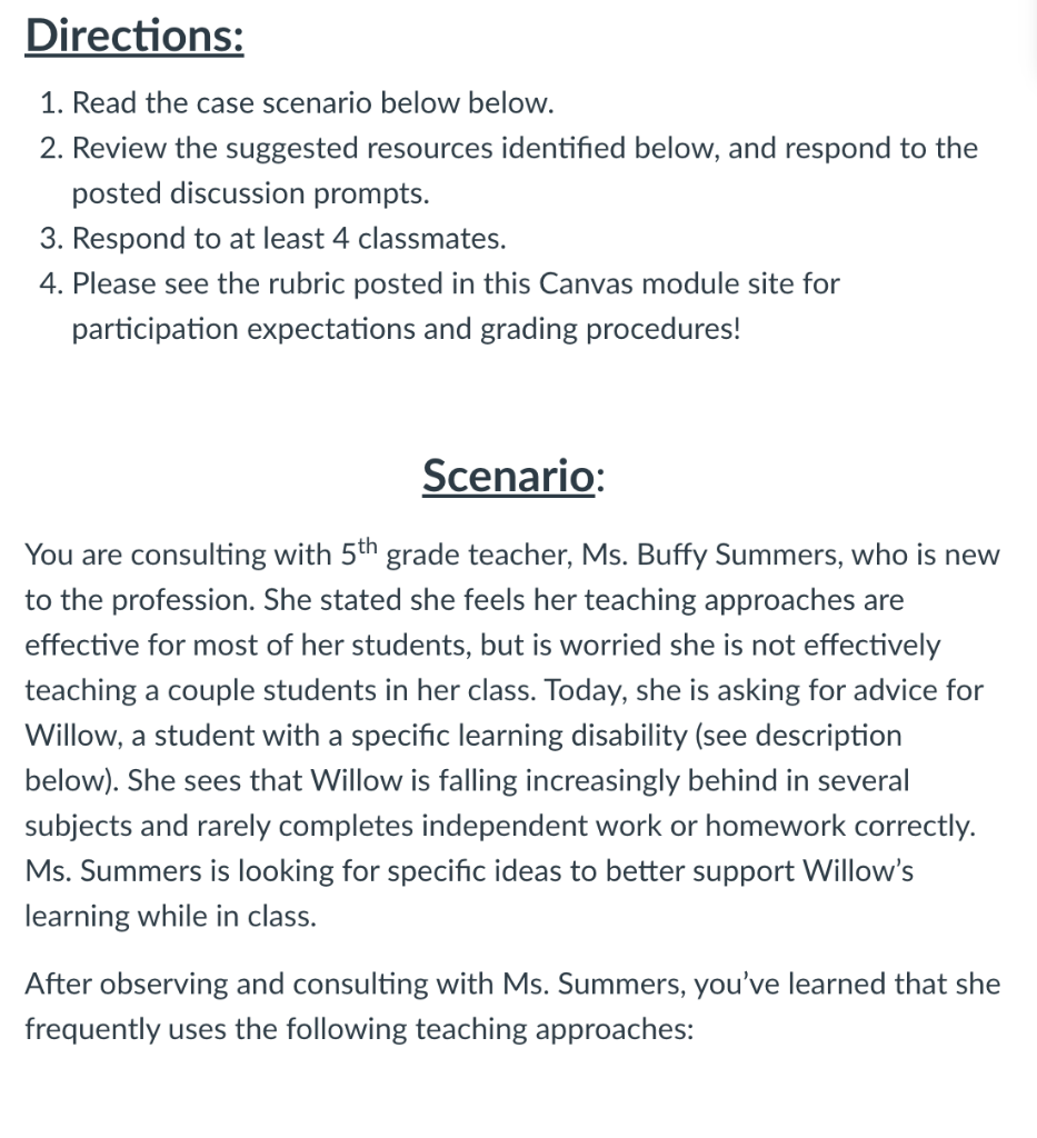 Directions: 1. Read the case scenario below below. 2. | Chegg.com