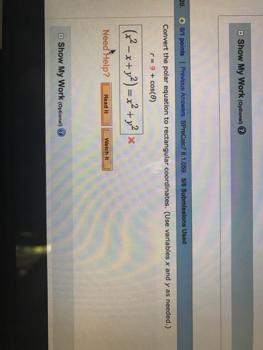 Solved Convert the polar equation to rectangular | Chegg.com