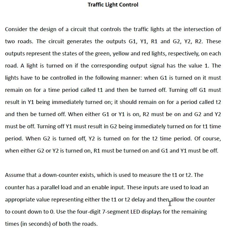 Solved Consider the design of a circuit that controls the | Chegg.com