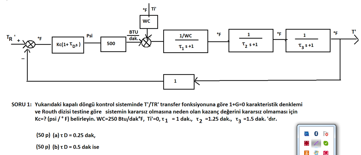 Solved In the above closed loop control system, according to | Chegg.com