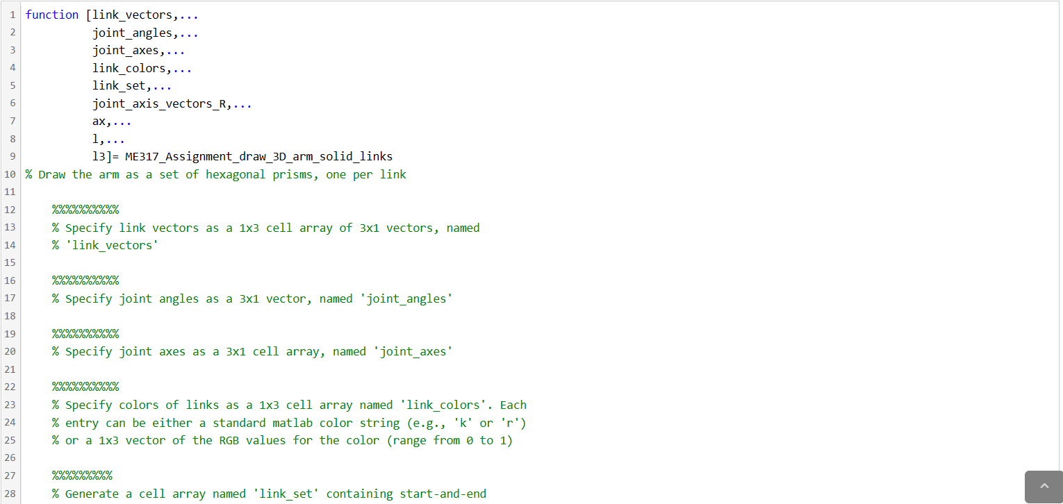 Solved Make a plot of a 3D a 3-link arm, with each link | Chegg.com