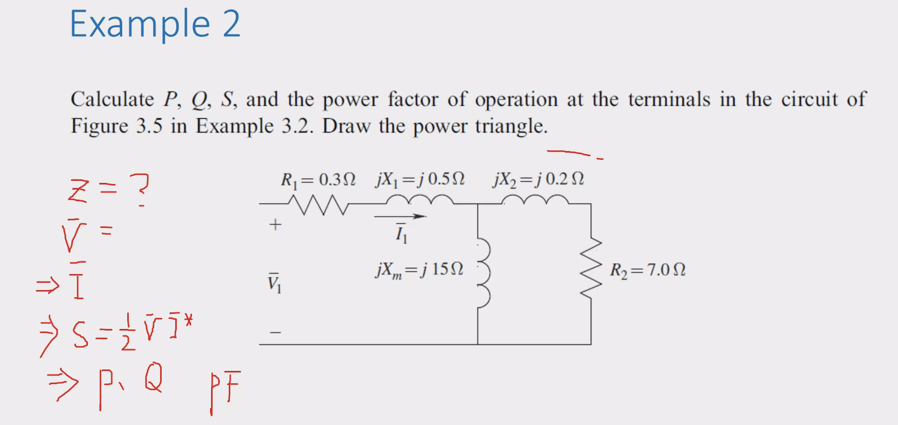 Solved Example 2 Calculate P, Q, S, and the power factor of | Chegg.com
