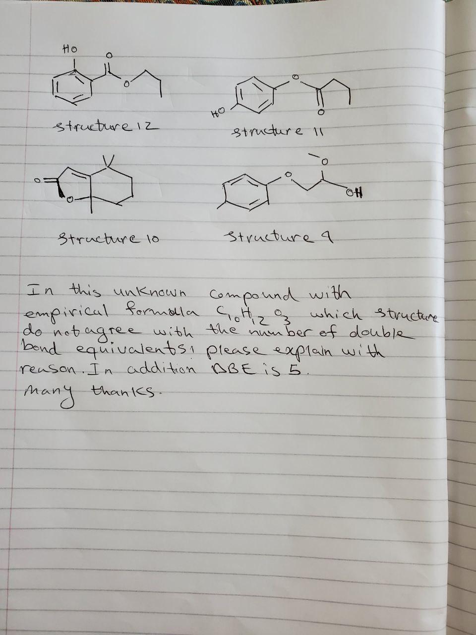 Solved structure 12 Structure 10 structure 9 In this unknown | Chegg.com