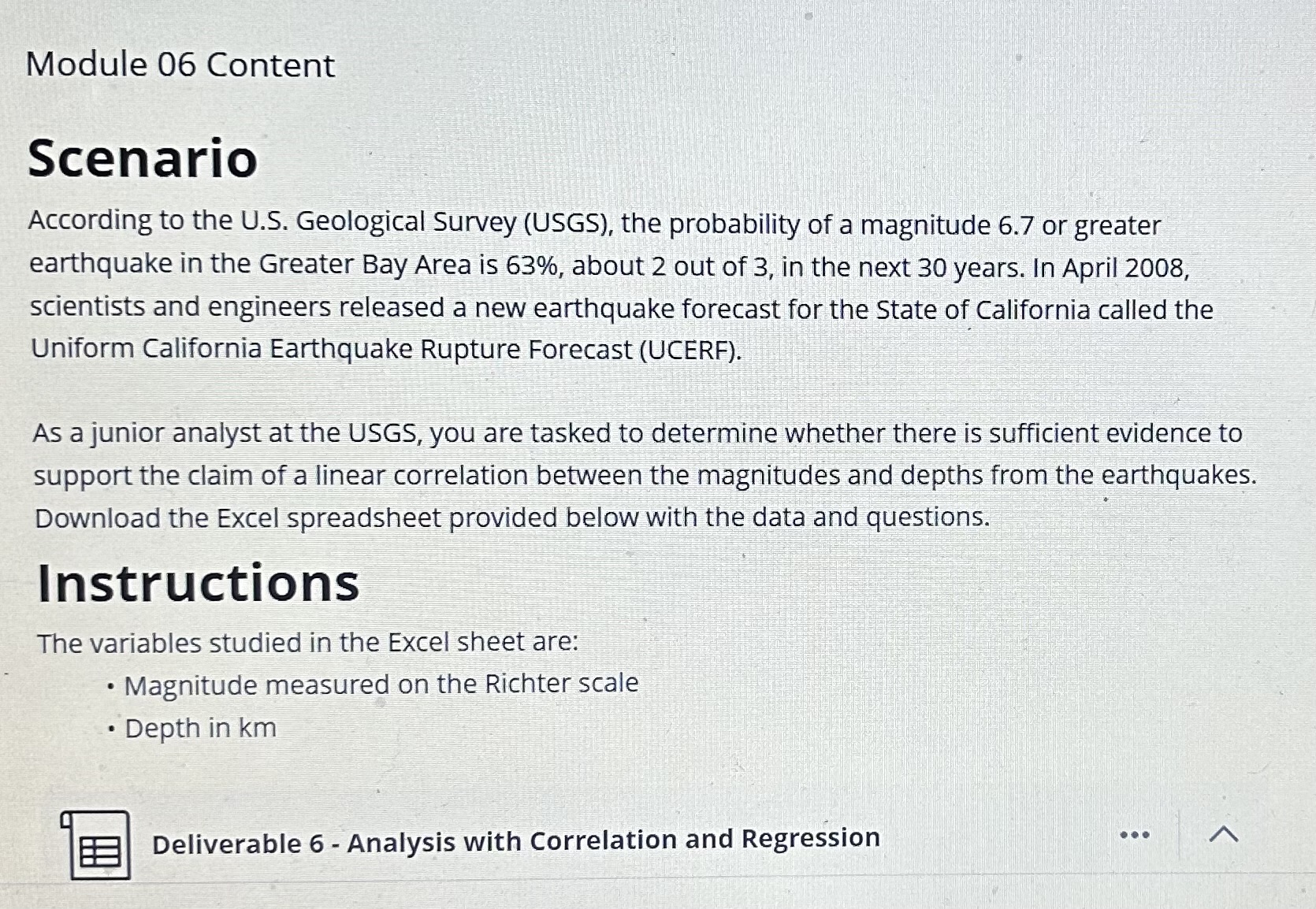 Solved ScenarioAccording to the U.S. ﻿Geological Survey | Chegg.com
