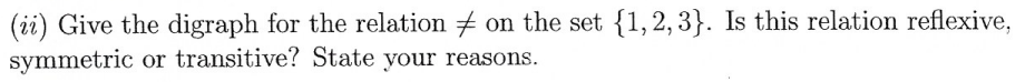 Solved (ii) Give the digraph for the relation # on the set | Chegg.com