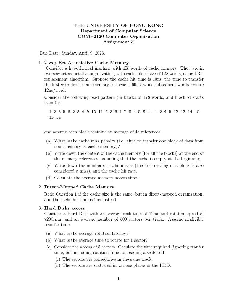 Solved THE UNIVERSITY OF HONG KONG Department of Computer | Chegg.com