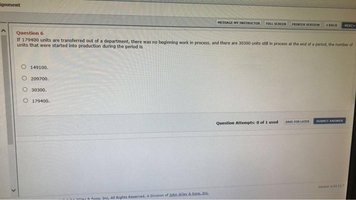 Solved gnment MESSACE MY INSTRUCTOR FULL SCREEN PRINTER | Chegg.com